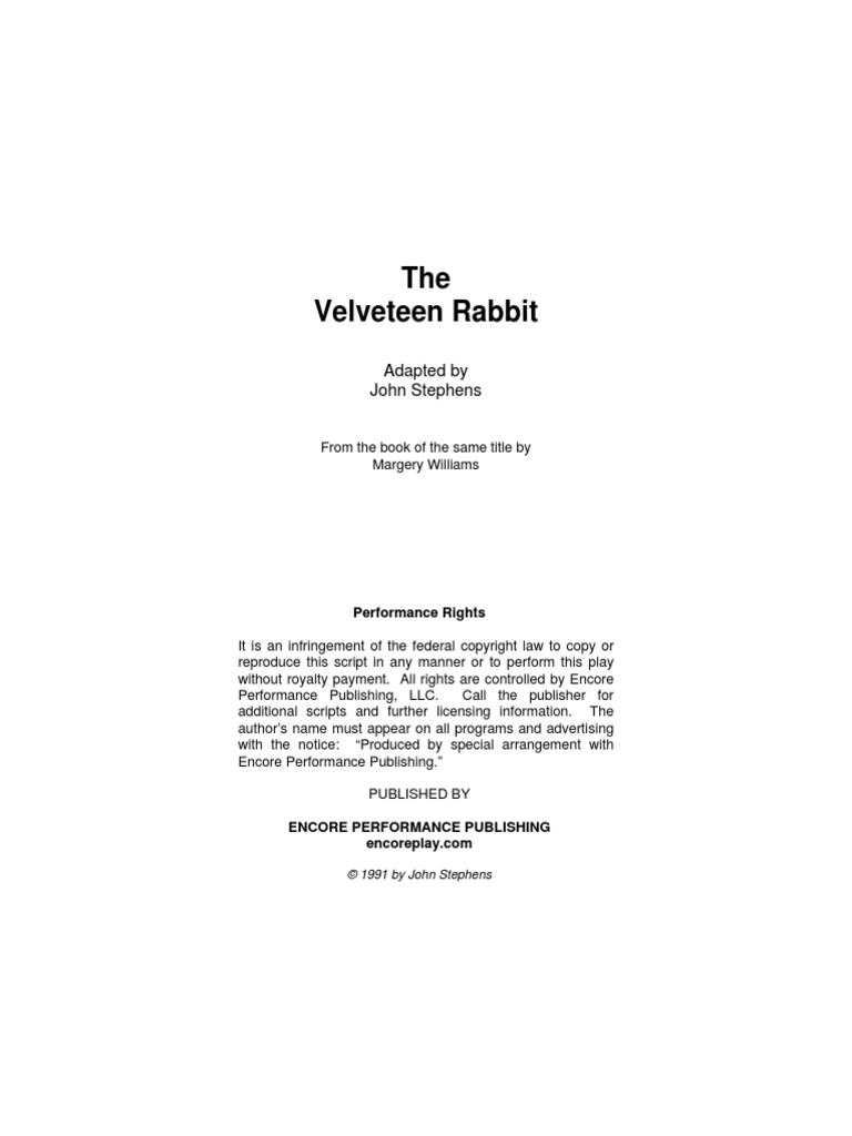 The Velveteen Rabbit: Adapted by John Stephens | PDF