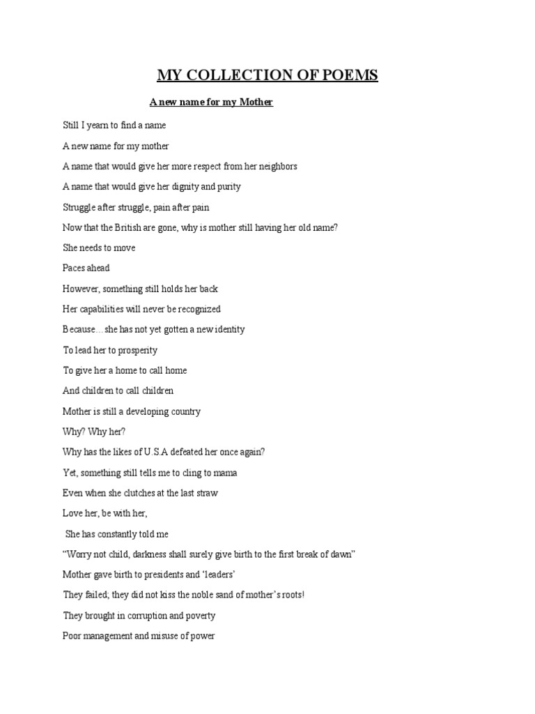 My Collection of Poems | PDF