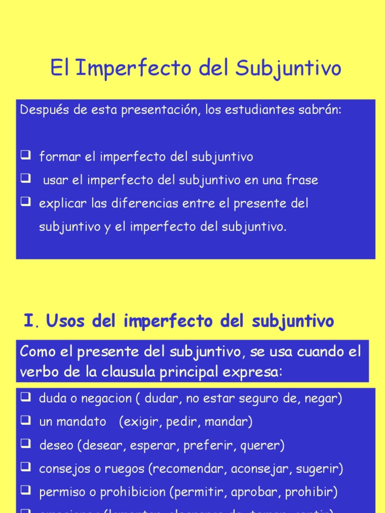 Guía Completa del Imperfecto del Subjuntivo | PDF | Mecánica del ...