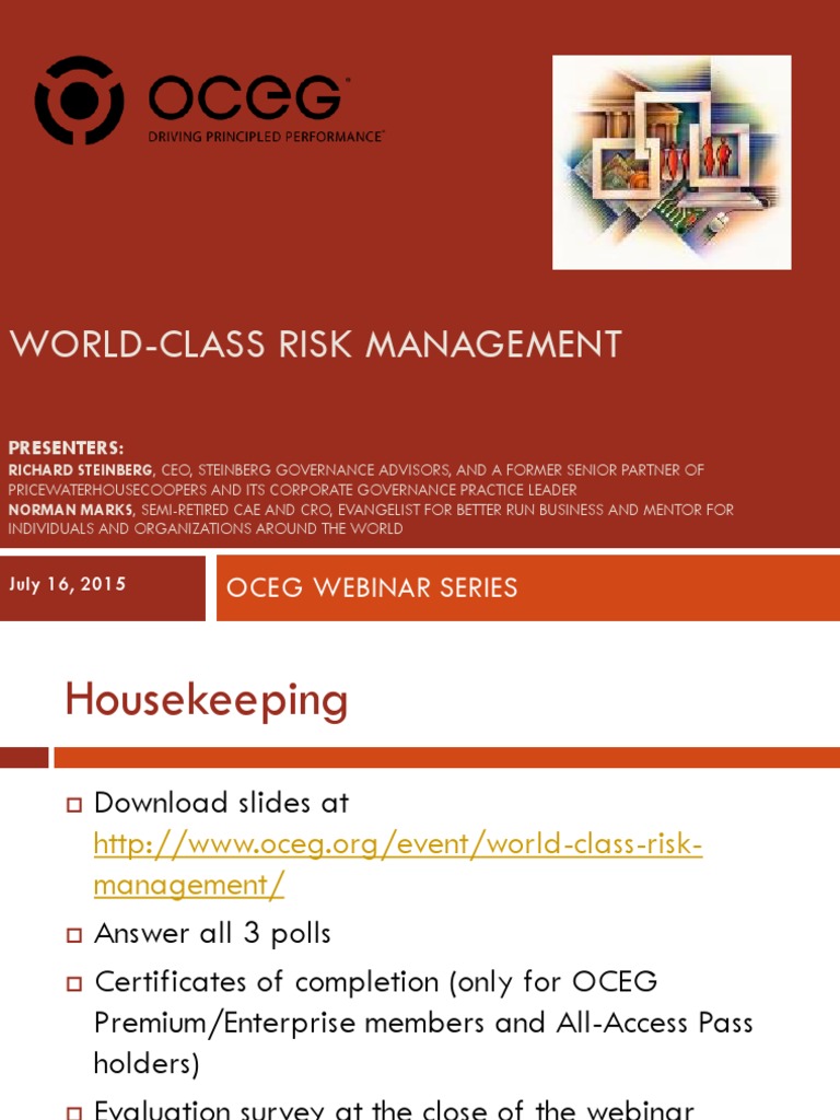 World Class Risk Management Slide Deck | PDF | Risk | Risk Management