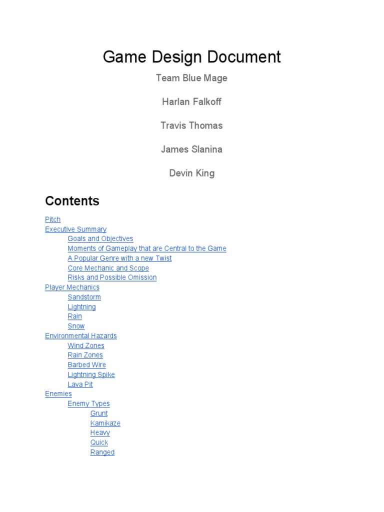 Initial Game Design Document | PDF | Bomb | Gear