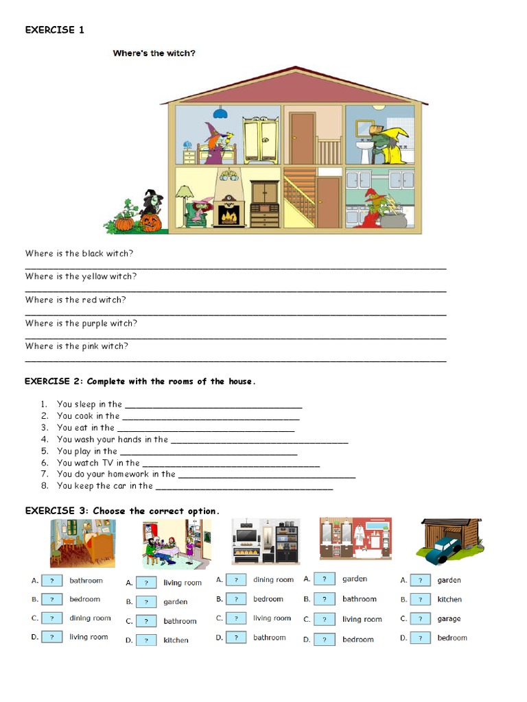 Rooms in The House Worksheet 3 | PDF