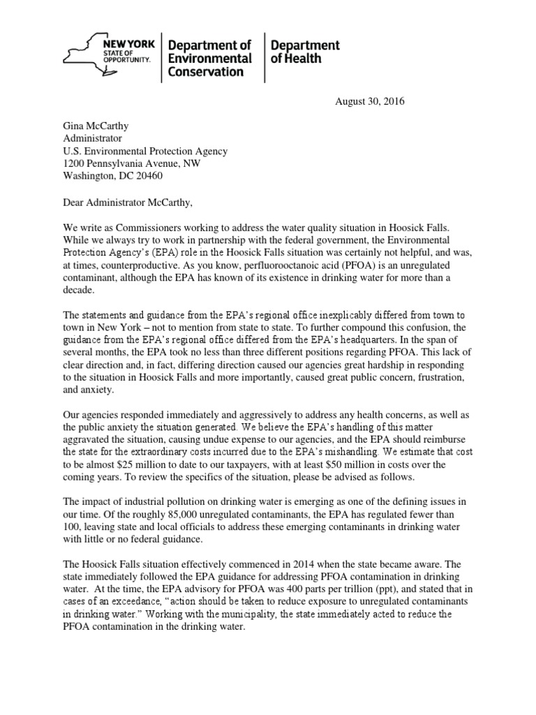 Letter To EPA 8 30 16 | PDF