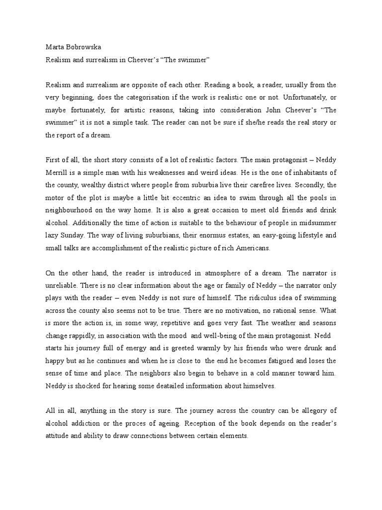 Realism and Surrealism in Cheever's The Swimmer | PDF | Poetry