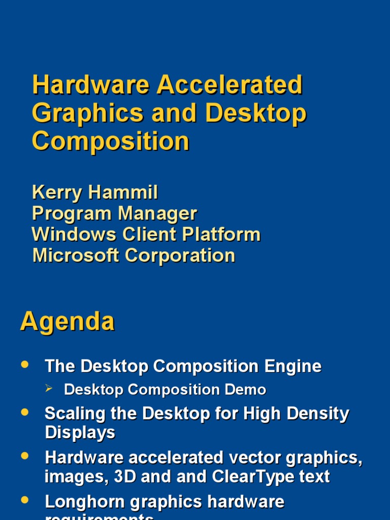 TPA344 - Hardware Accelerated Graphics and Desktop Composition in Windows | PDF | Graphics ...