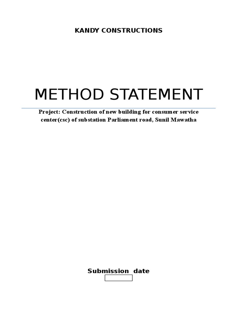 Method Statment CEB BUILDING | PDF | Wall | Electrical Wiring