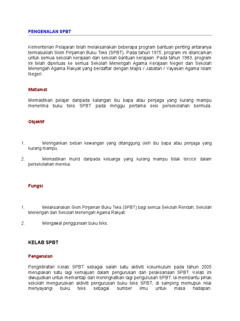 Pengenalan SPBT 1 | PDF
