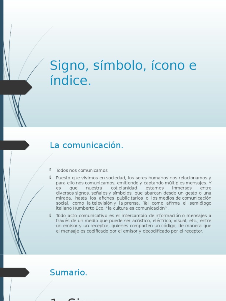 Signo, Símbolo, Ícono e Índice. | Descargar gratis PDF | Semiótica ...