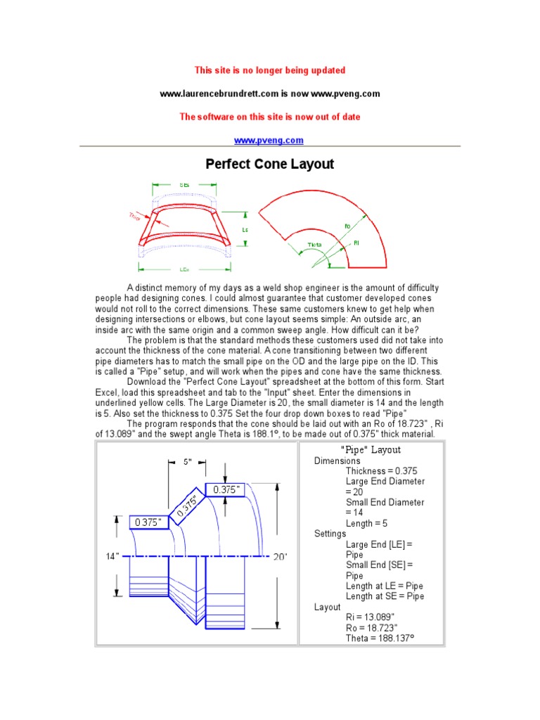 Cone Layout | PDF | Pipe (Fluid Conveyance) | Computing