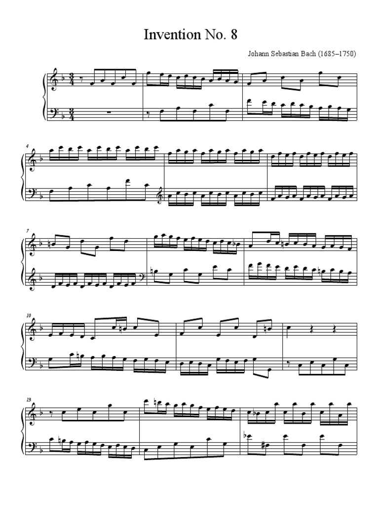 Bach Invention 8 | PDF