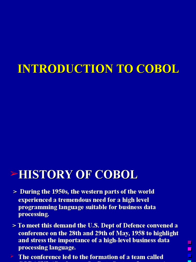 Introduction To COBOL | PDF | Variable (Computer Science) | Byte
