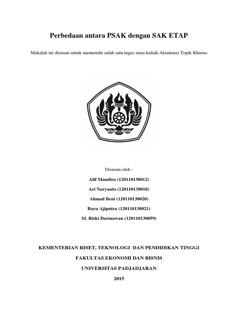 Perbandingan PSAK dan SAK ETAP | PDF