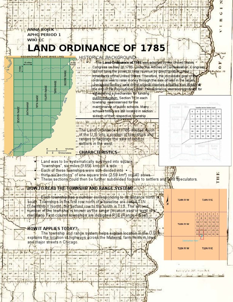 Aphg Land Ordinance of 1785 | PDF | Surveying | Land Management