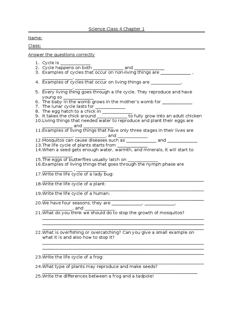 Science Class 4 Chapter 1 | PDF