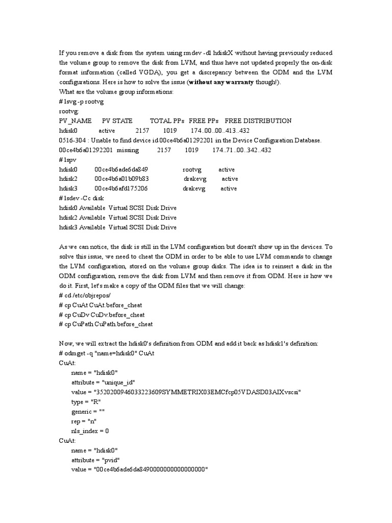 Aix LVM Odm | PDF | Areas Of Computer Science | Computer Architecture