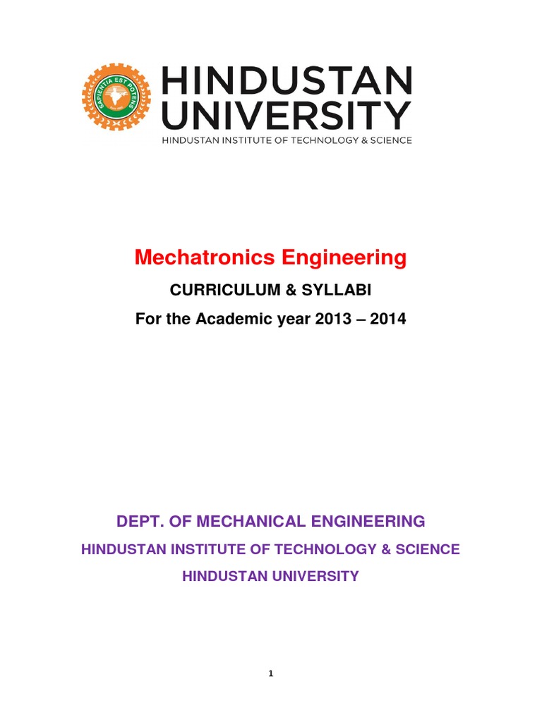 Mechatronics Syllabus | PDF | Integral | C (Programming Language) Mechatronics Syllabus | PDF | Integral | C (Programming Language)