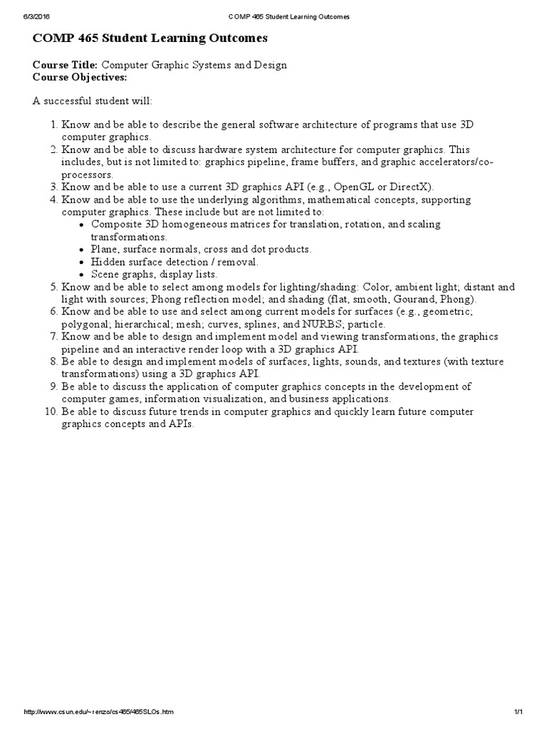 Student Learning Outcomes | PDF