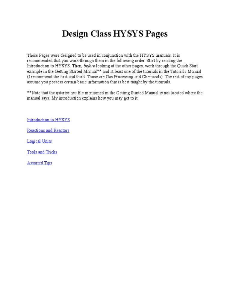 Design Class HYSYS Pages | PDF | Art | Computers