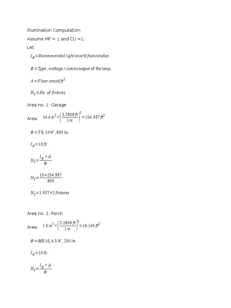 Illumination Computation | PDF