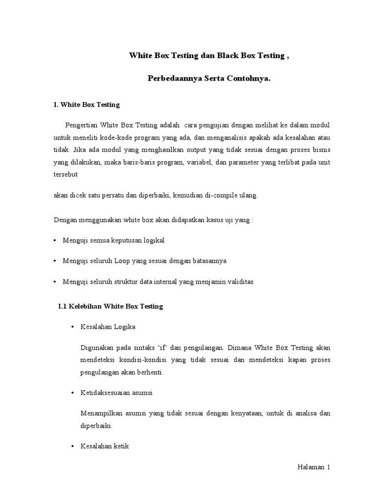 Black Box Testing Dan Contoh Pengujian Black Box | PDF
