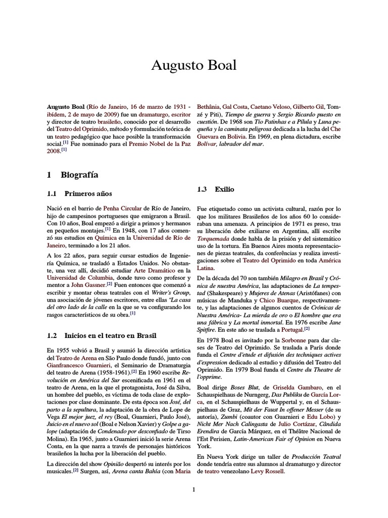 Augusto Boal | PDF | Teatro | Entretenimiento (general)