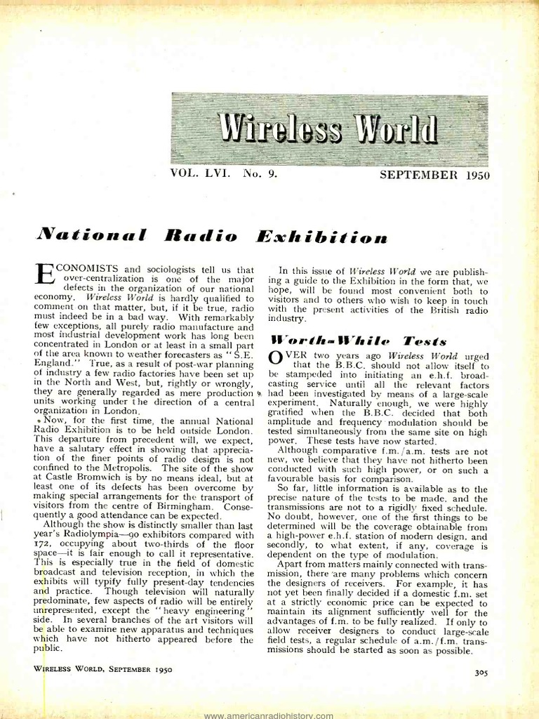 Wireless World 1950 09 | PDF | Rectifier | Vacuum Tube
