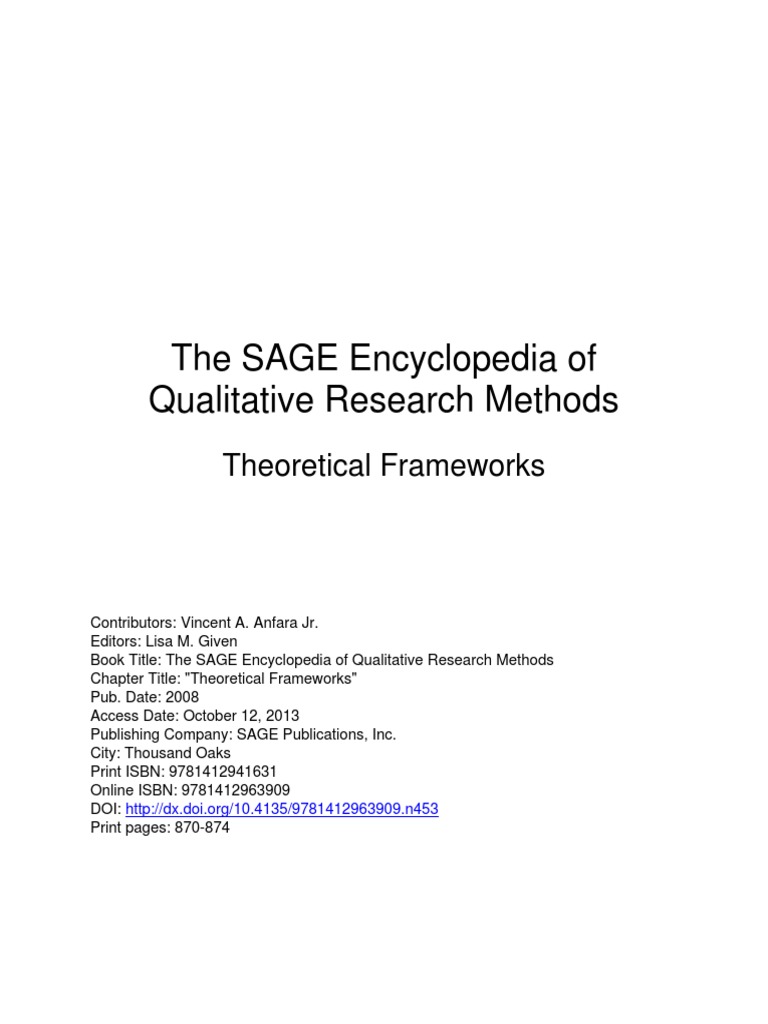 Theoretical Frameworks | Download Free PDF | Qualitative Research | Theory