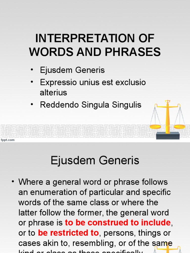 Interpretation of Words and Phrases | PDF | Statutory Interpretation ...
