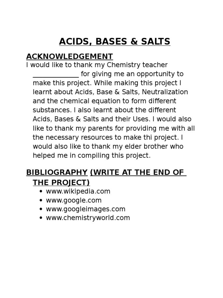 Acids, Base & Salts | Acid | Chemistry