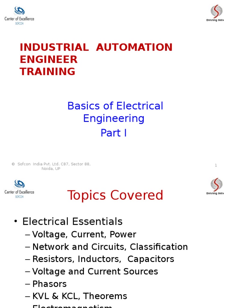 Industrial Automation Engineer Training: Basics of Electrical ...