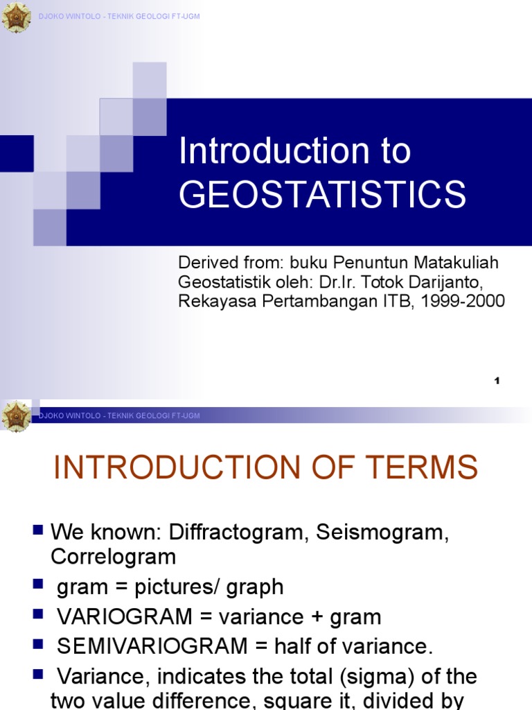 00 Introduction Geostatistics | PDF | Coefficient Of Variation | Mean
