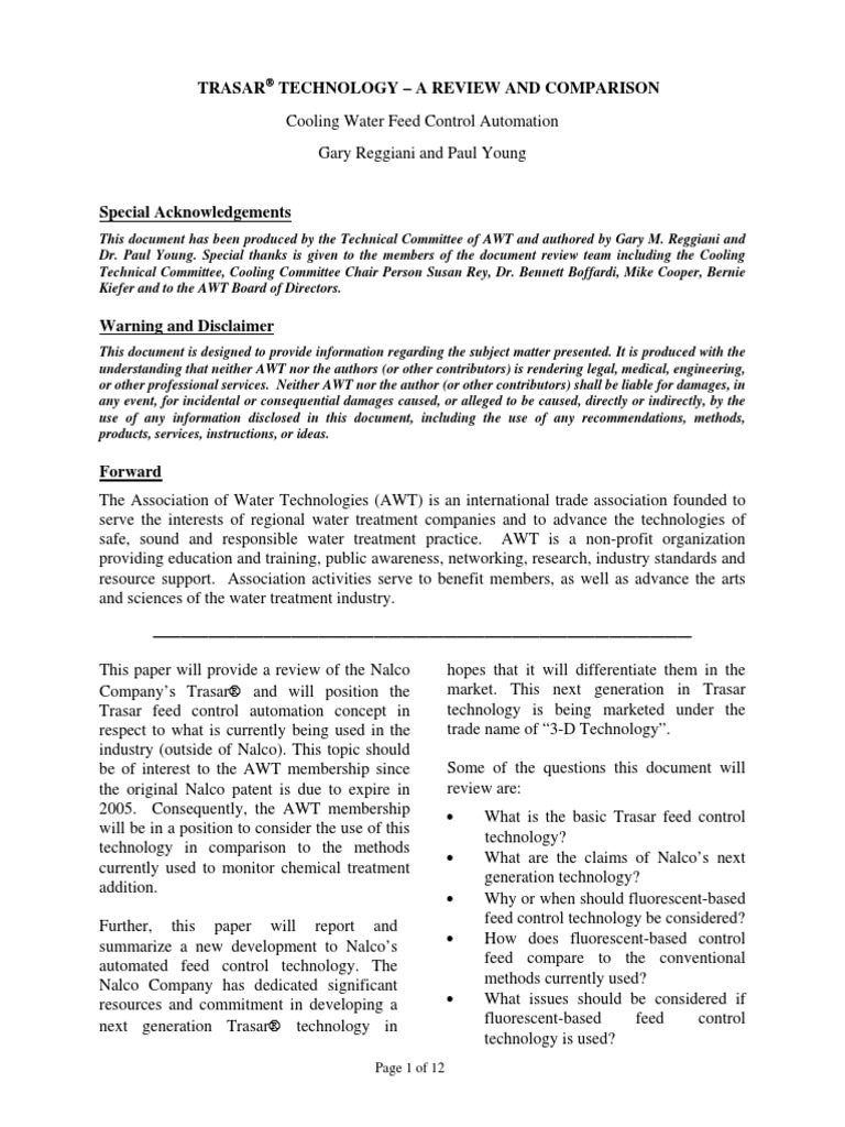 AWT Trasar Paper Final | PDF | Fluorescence | Automation