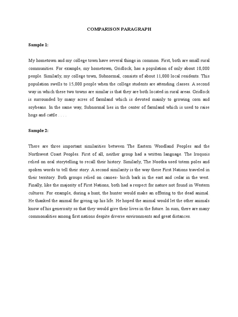 Comparison Contrast Analogy Paragraph Samples | PDF | Diego Maradona ...