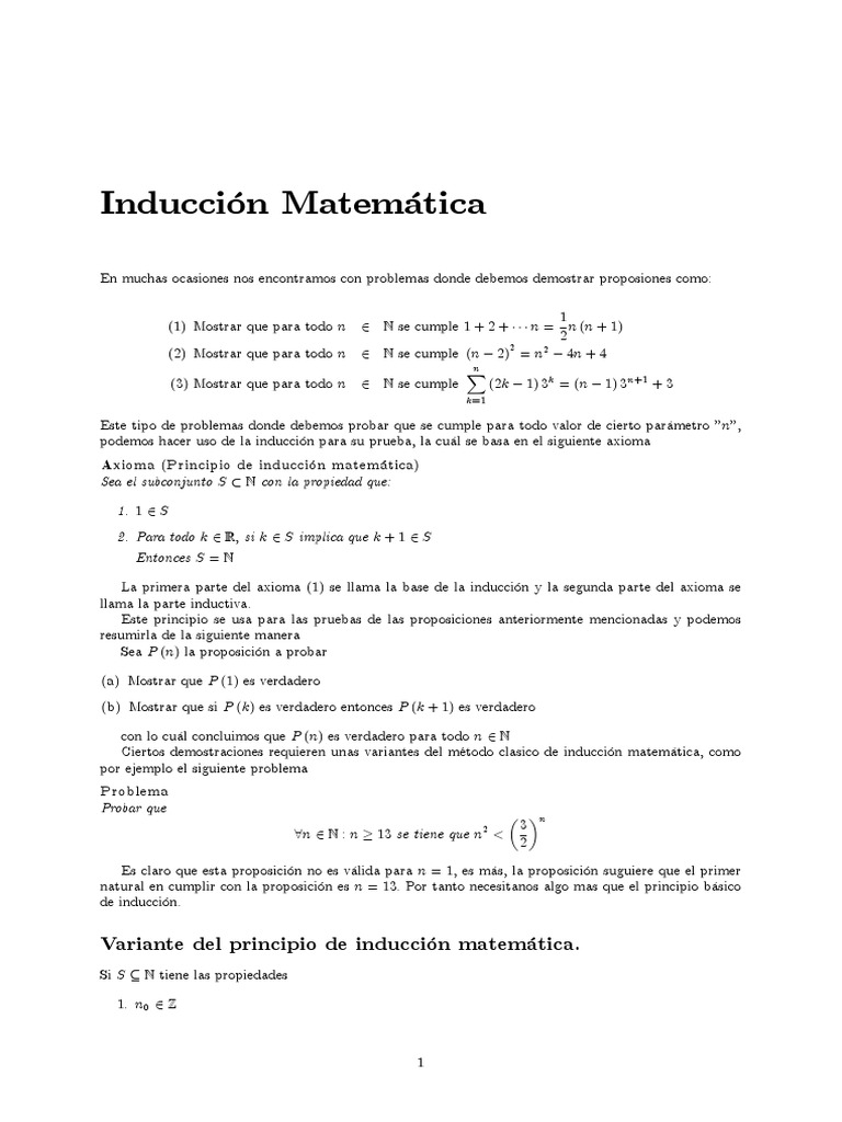 Induccion Matematica | PDF | Prueba matemática | Expresiones lógicas