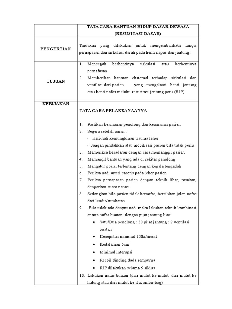 Sop RJP Dewasa | PDF