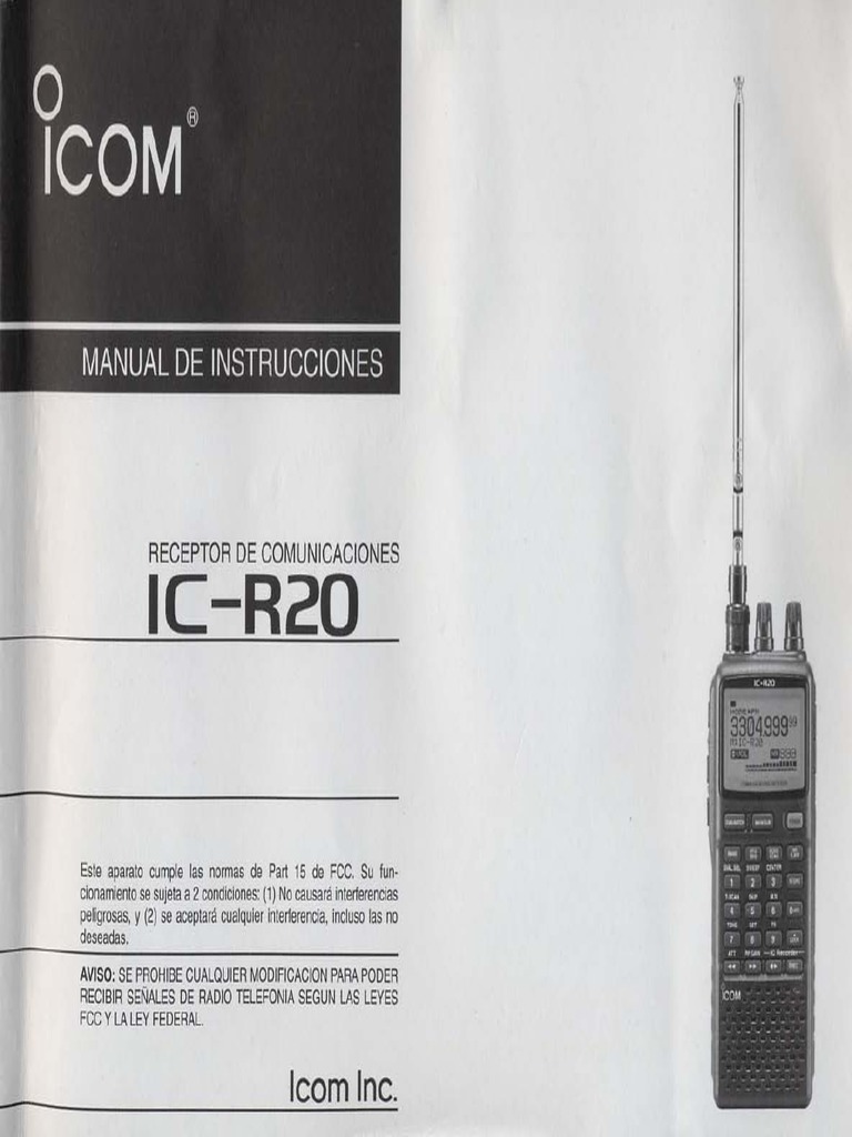 Manual Español ICOM IC-R20 | PDF