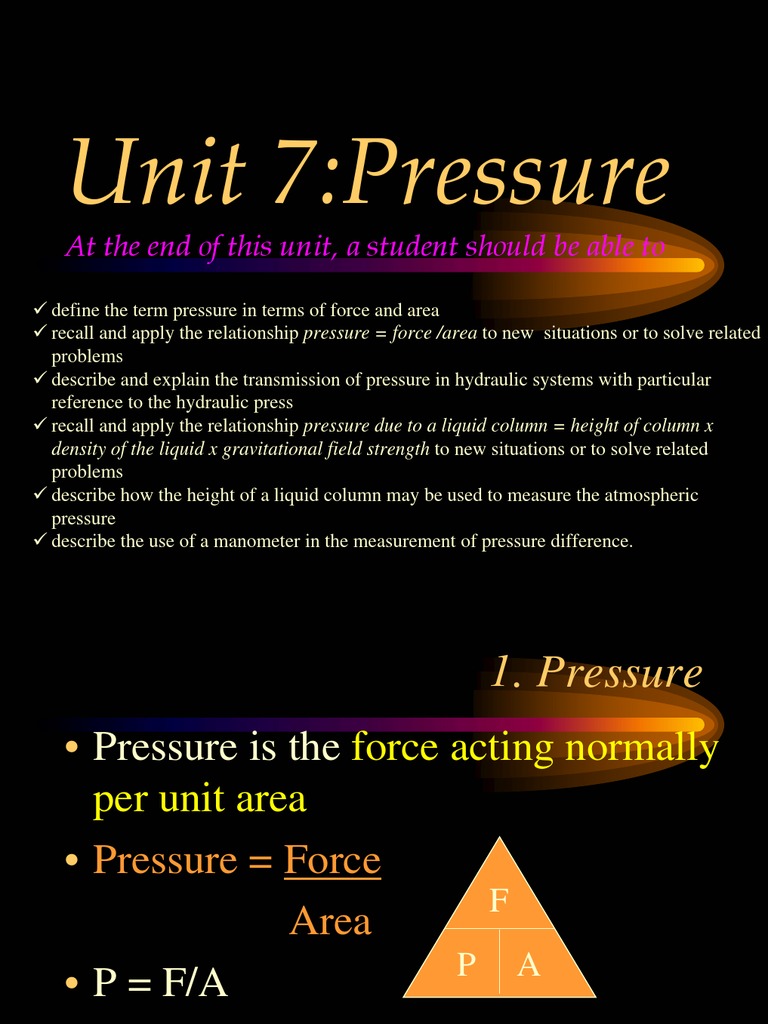 Pressure Slides | PDF | Pressure | Pressure Measurement