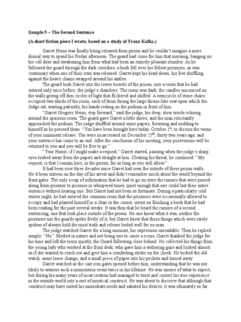 Sample 5 - The Second Sentence | PDF | Prison