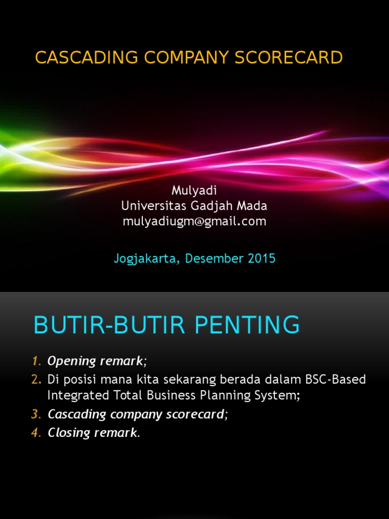 04 Cascading Company Scorecard | PDF | Accounting | Stakeholder (Corporate)