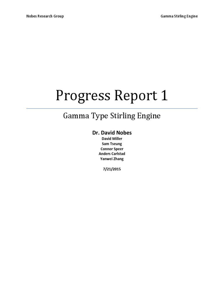Stirling Engine Design Report | PDF | Cylinder (Engine) | Piston