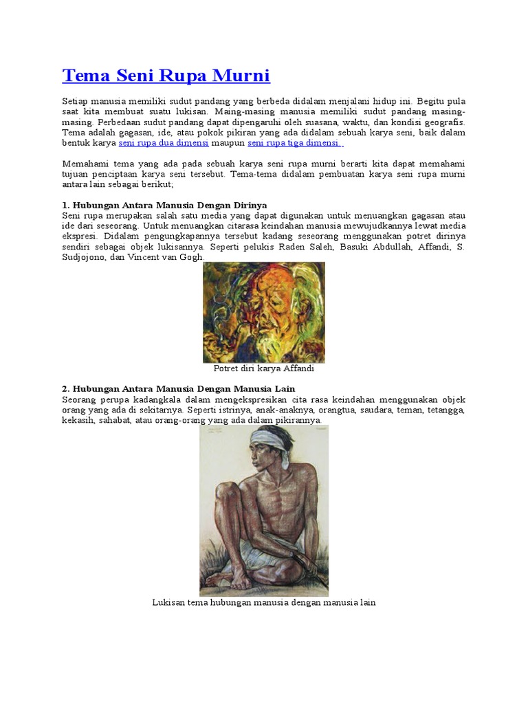 Tema Seni Rupa Murni | PDF