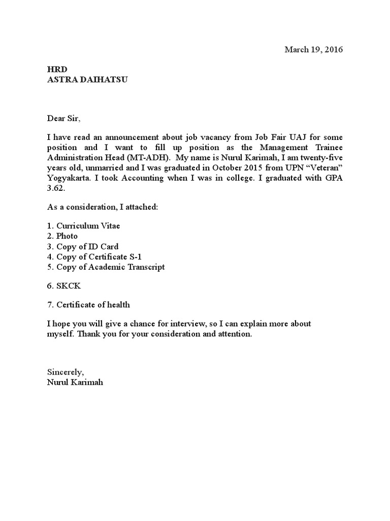 HRD Astra Daihatsu: March 19, 2016 | PDF