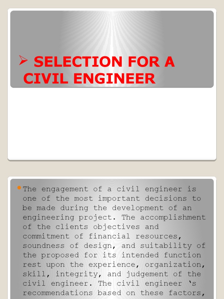 Selecting a Civil Engineer Guide | PDF | Art