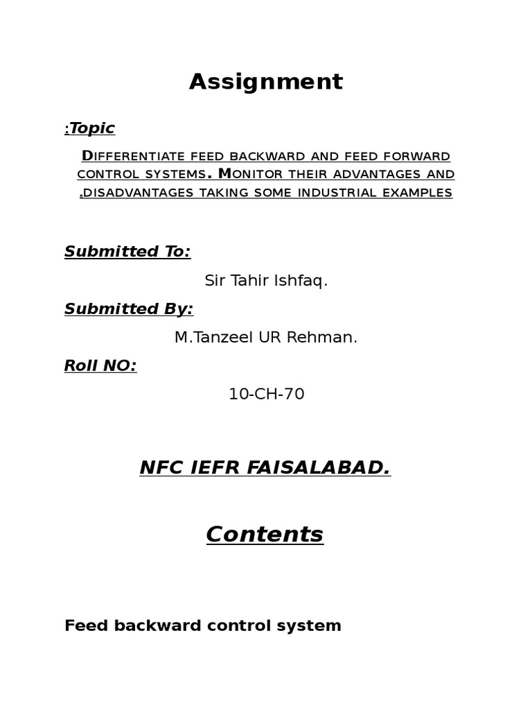 Feed Forward Feed Backward Process | PDF | Control Theory | Control System