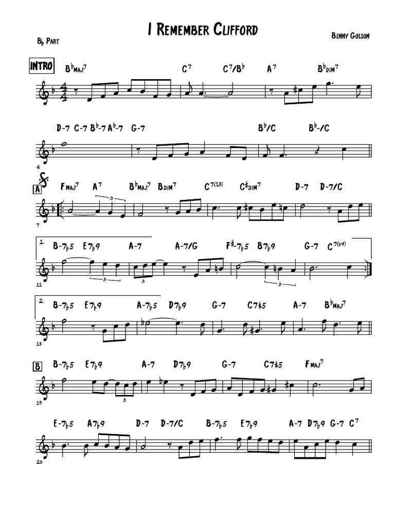 I Remember Clifford Bb