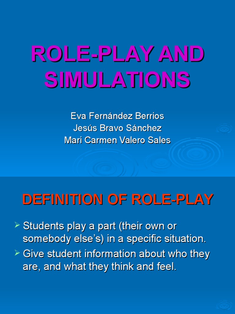 Role Play And Simulations Eva Pdf Shyness Role Playing