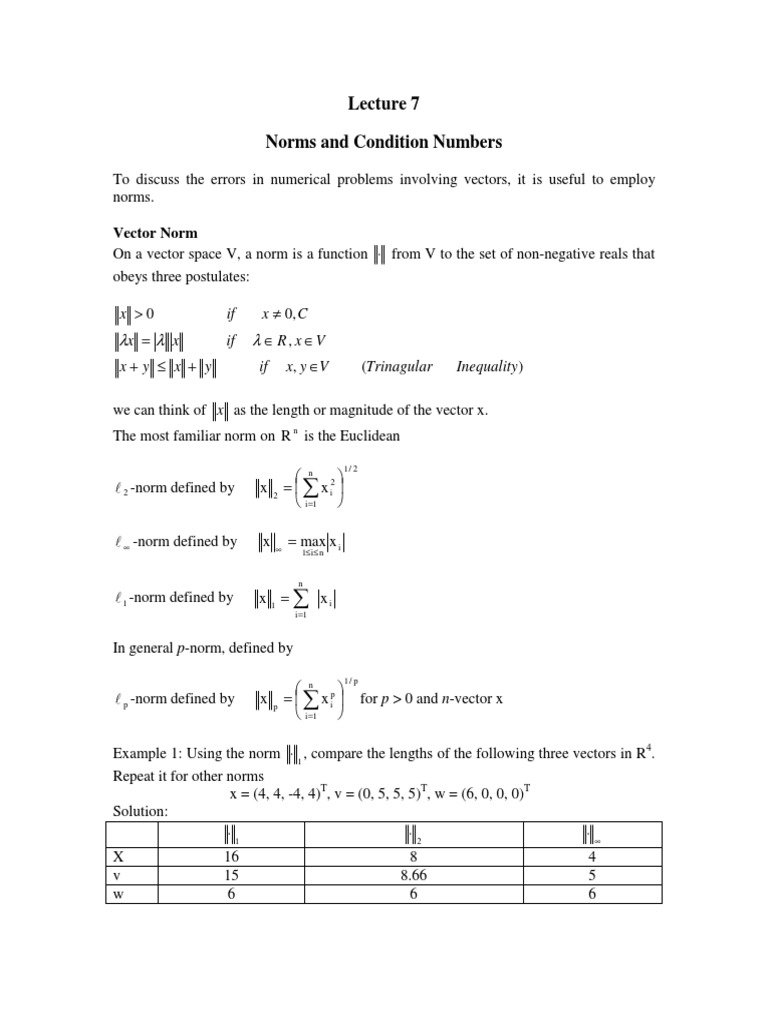 CS210 Lect07 | PDF | Norm (Mathematics) | Matrix (Mathematics)