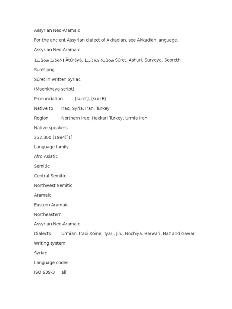 Assyrian | PDF | Assyria | Writing