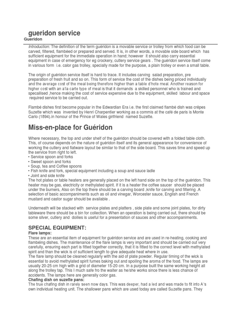 Gueridon Service | Tableware | Hors D'oeuvre