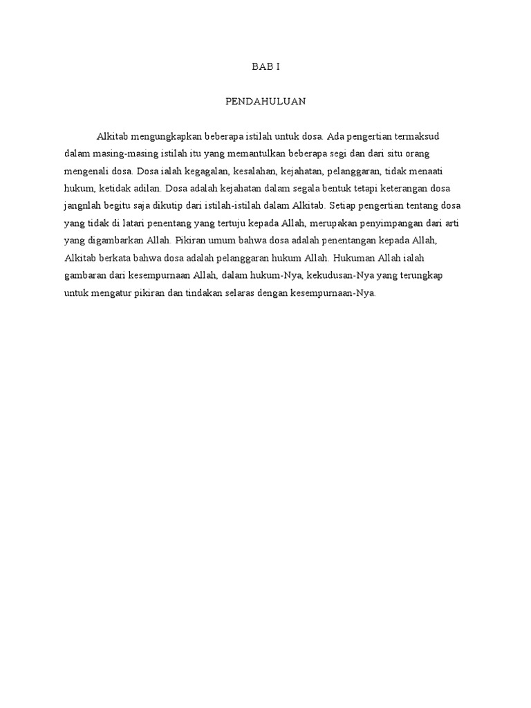 Dosa dan Asal Usul Manusia Menurut Alkitab | PDF